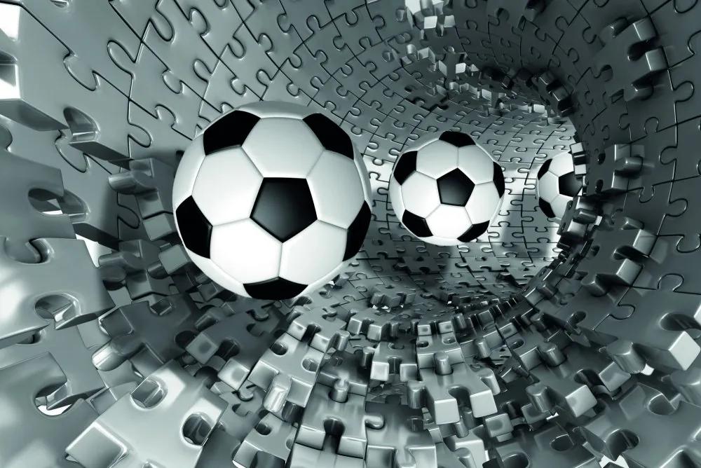 Fototapeta 3D Puzzle Fotbal Omyvatelný vlies 416x254