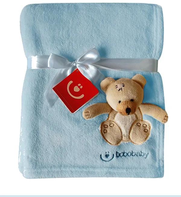 Bobo baby deka s 3D aplikací Medvídek sv.modrý