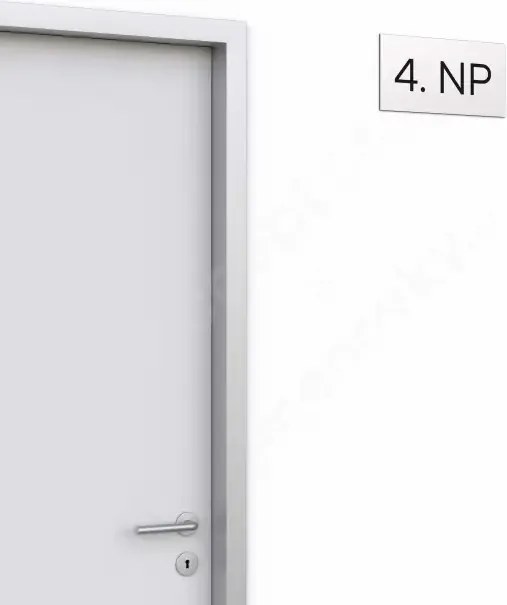 ACCEPT Označení podlaží "4. NP" - stříbrná tabulka - černý popis
