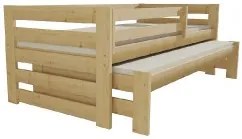 Vomaks Dětská postel s výsuvnou přistýlkou DPV 007 90 x 200 cm bezbarvý lak 2 kusy úložných prostor
