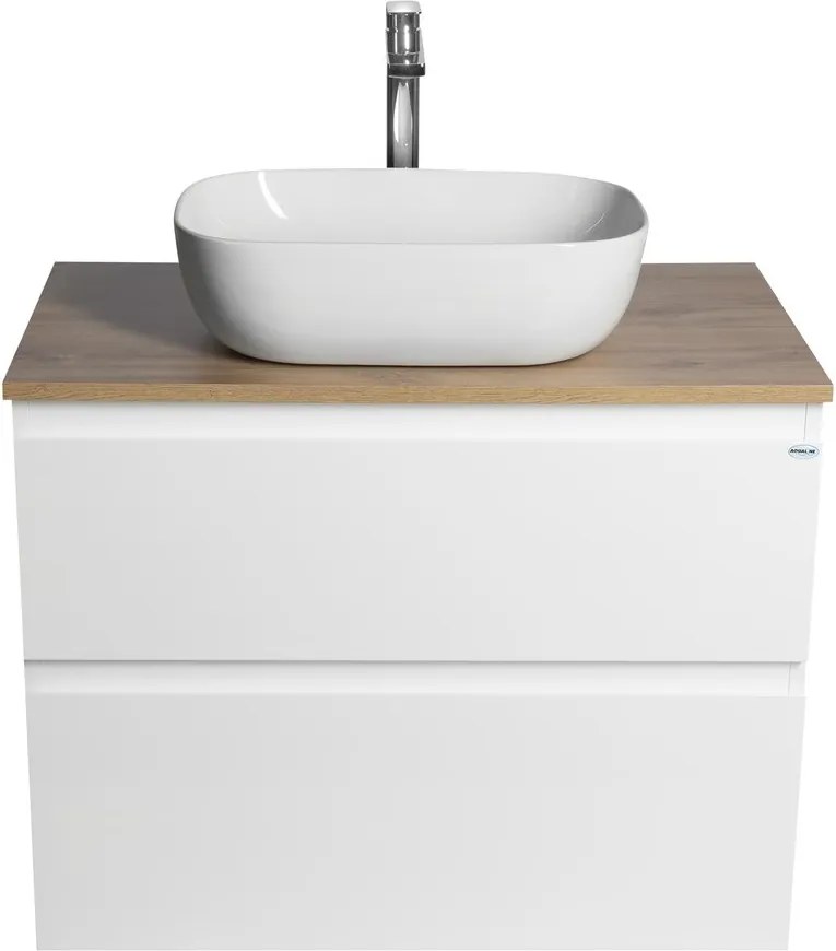 Aqualine Aqualine, ALTAIR skříňka s deskou 78,5 cm, bílá/dub emporio, AI280-02