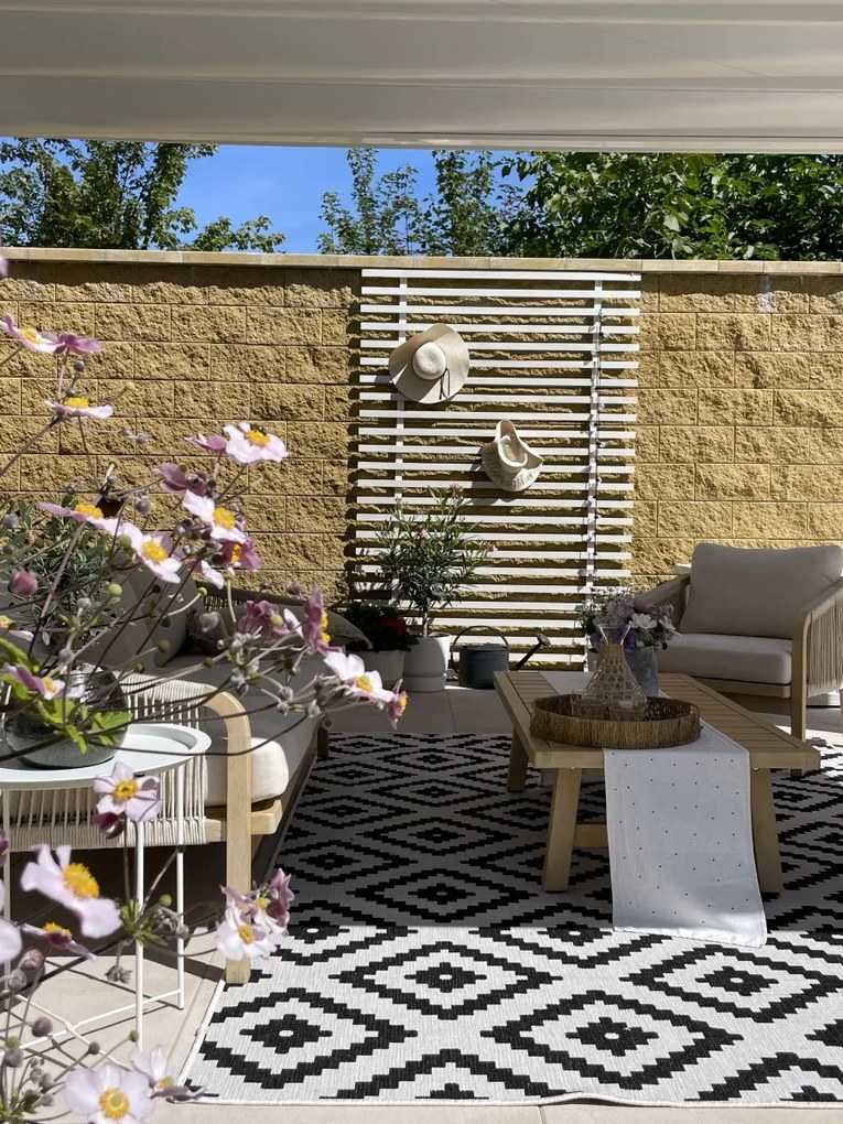 Hanse Home, Kusový koberec Twin-Wendeteppiche 103129 schwarz creme – na ven i na doma, 120x170, černobílá, chodba / předsíň