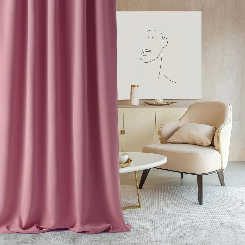 Room99 Hotový závěs na kroužcích AURA Barva: Světle růžová/Stříbrná, Velikost: 140 x 280 cm