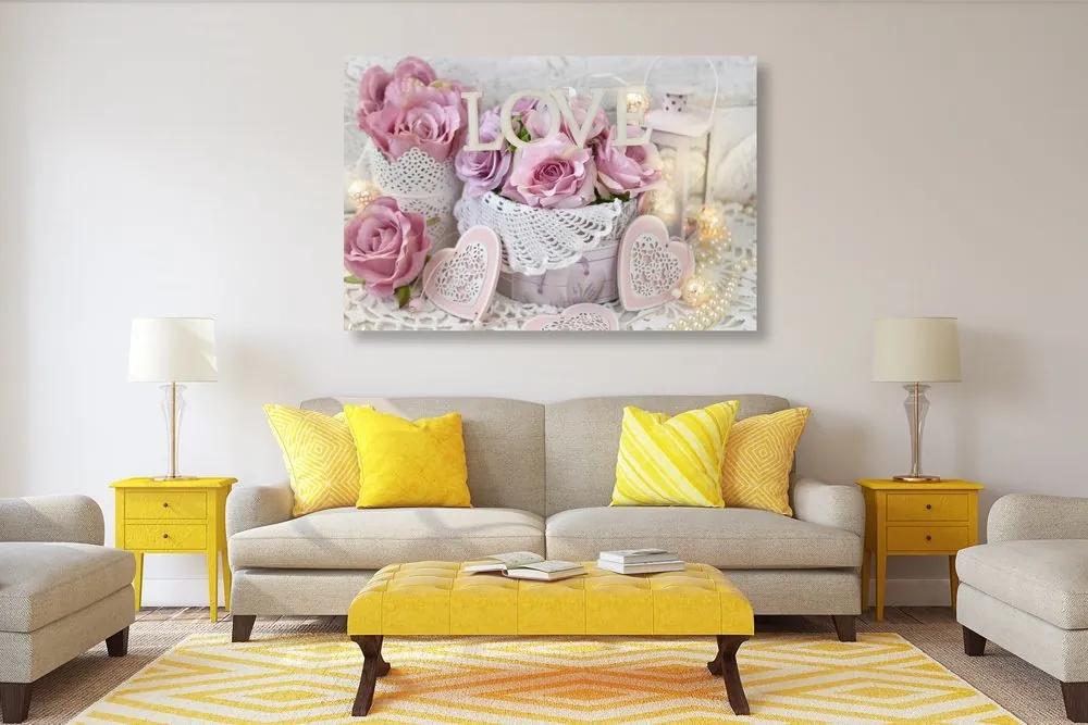 Obraz romantická dekorace ve vintage stylu - 120x80 cm