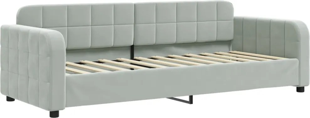 Válenda s přistýlkou a matracemi světle šedá 80 x 200 cm samet 3196946