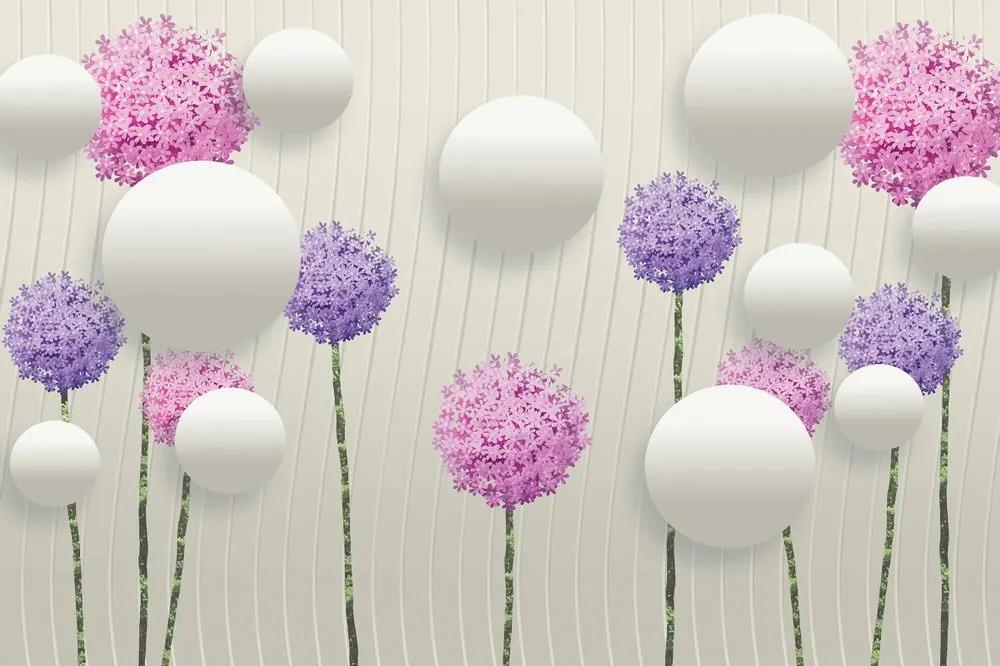 Samolepící tapeta zajímavé abstraktní květiny - 300x200 cm
