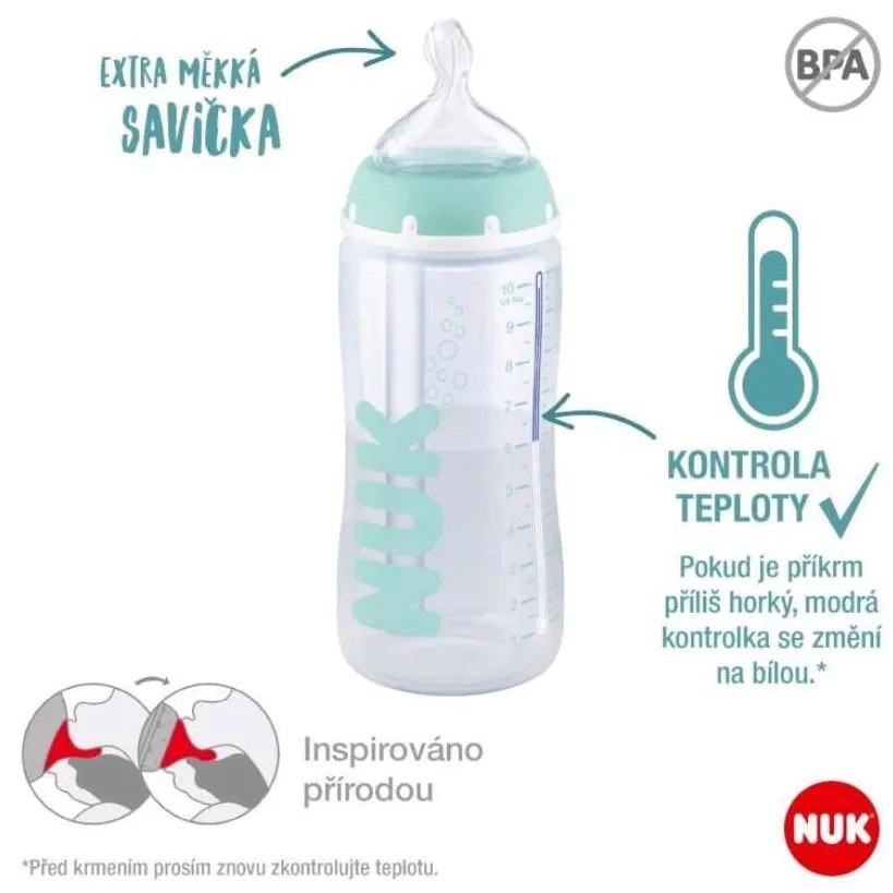 NUK Kojenecká láhev Fc Anti-colic s kontrolou teploty 300 ml Uni