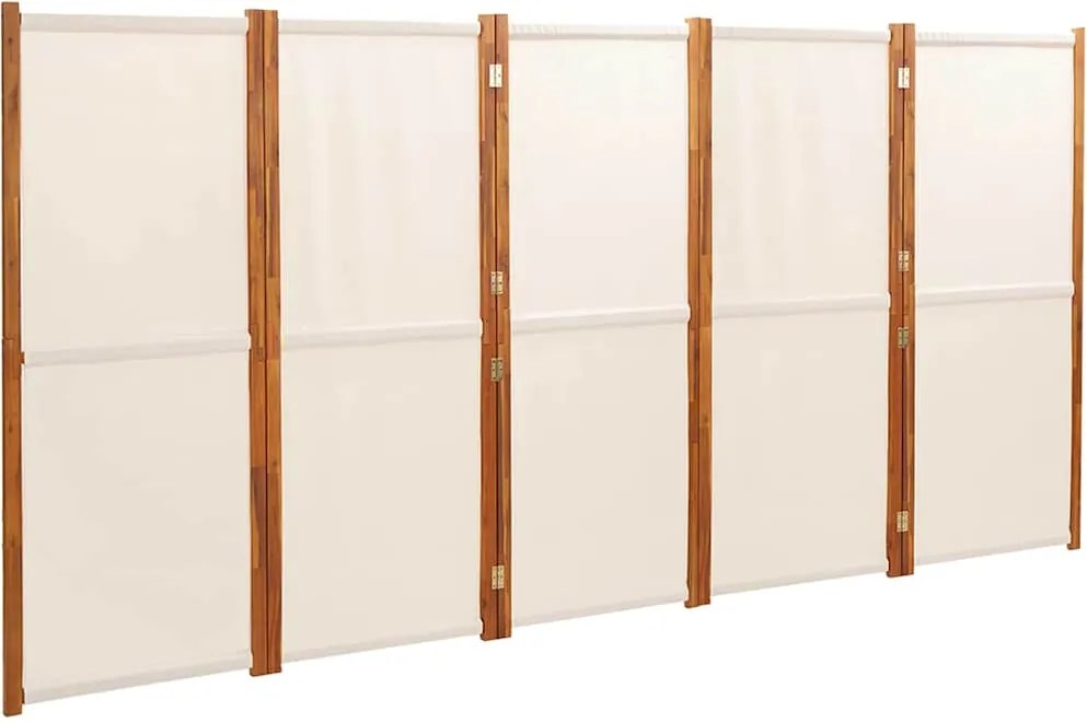 5dílný paraván krémově bílý 350 x 180 cm 319185