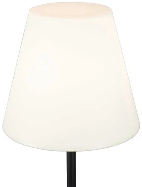 Venkovní stojací lampa černá s bílým stínítkem 35 cm IP65 - Virginia