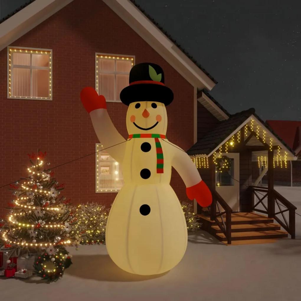 Vánoční nafukovací sněhulák s LED diodami 455 cm