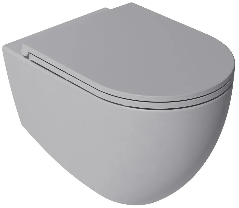 Isvea Isvea, INFINITY závěsná WC mísa, Rimless, 36,5x53cm, stone grey, 10NF02004-2V