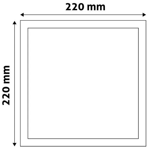 Prémiový přisazený LED panel 18W 1480lm, teplá, čtvercový, 3 roky