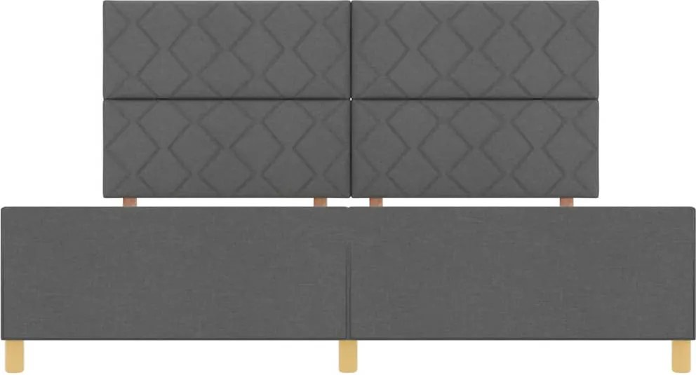 Rám postele s čelo Tmavě šedá 200 x 200 cm textil 3344831