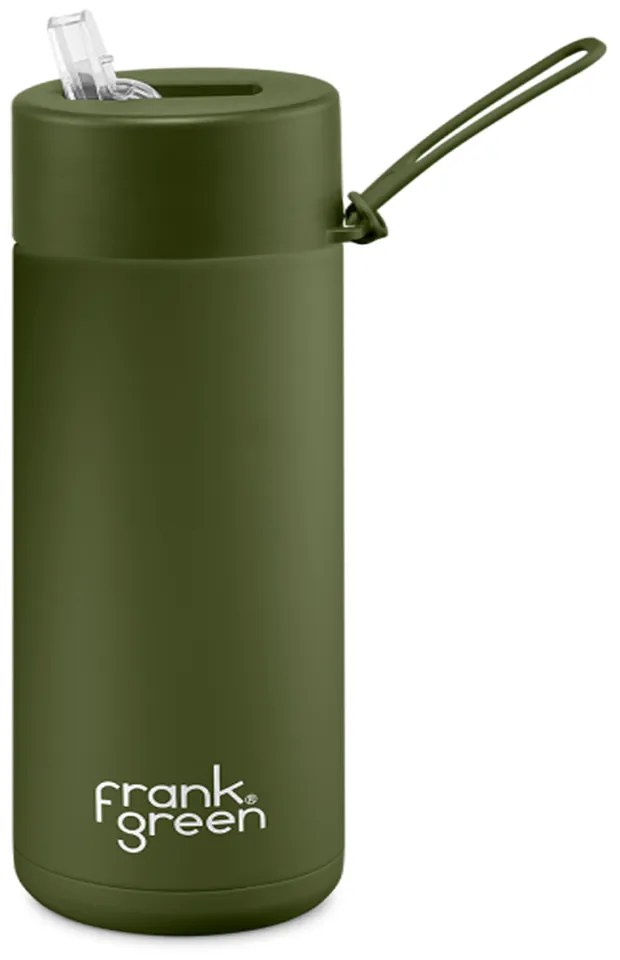 Frank Green Ceramic 475 ml Straw nerezový - khaki