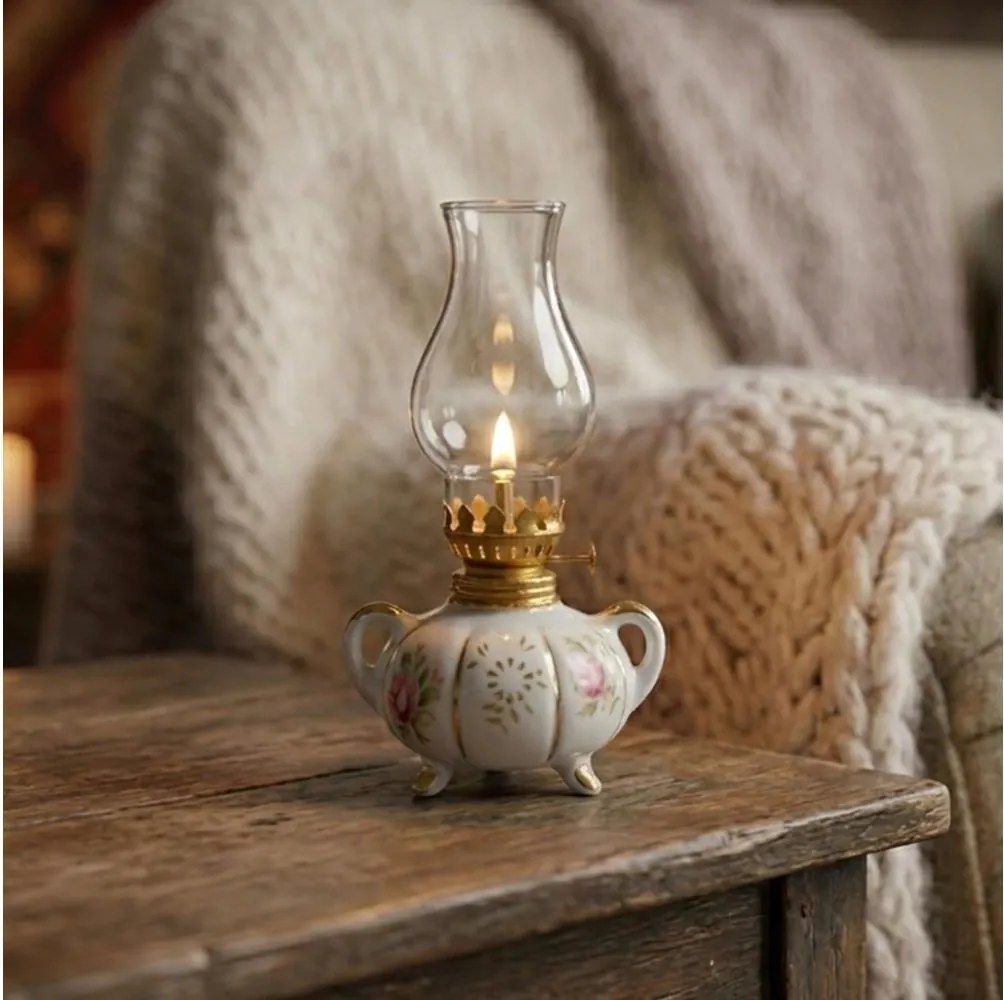 BRILAGI - Petrolejová lampa MERLIN bílá/zlatá
