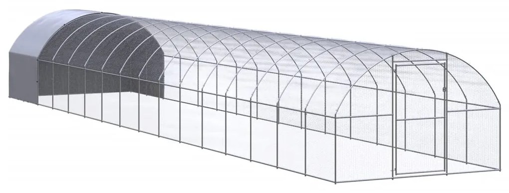 Venkovní klec pro kuřata 3 x 16 x 2 m pozinkovaná ocel 3095478