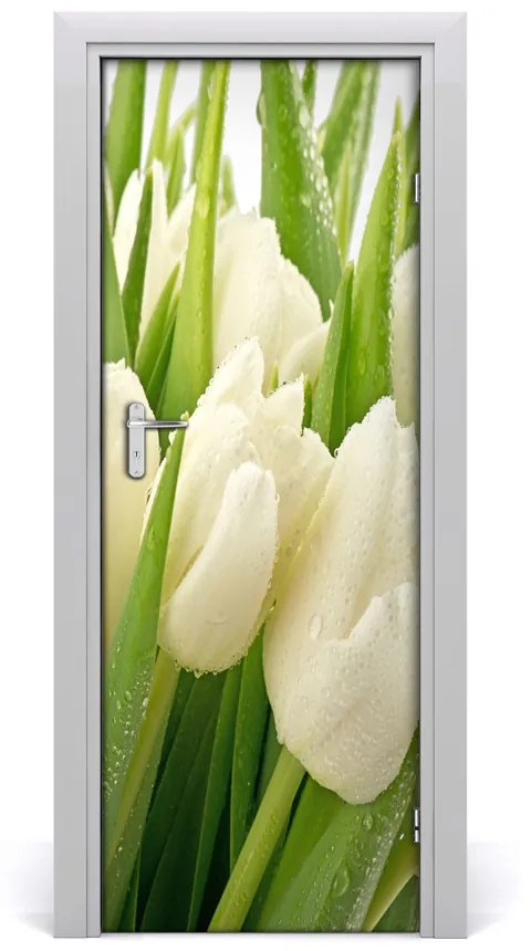 Fototapeta samolepící Bílé tulipány 75x205cm