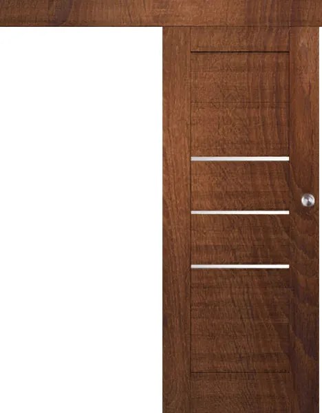 posuvné interiérové dveře na stěnu vasco doors IBIZA model 4 Průchozí rozměr: 70 x 197 cm, Orientace dveří: Levé dveře, Dekor: Dub sonoma