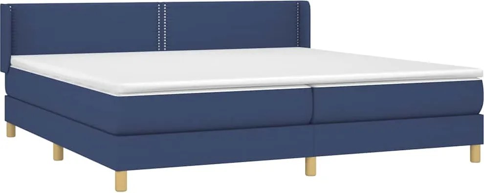 Box spring postel s matrací modrá 200x200 cm textil 3130223