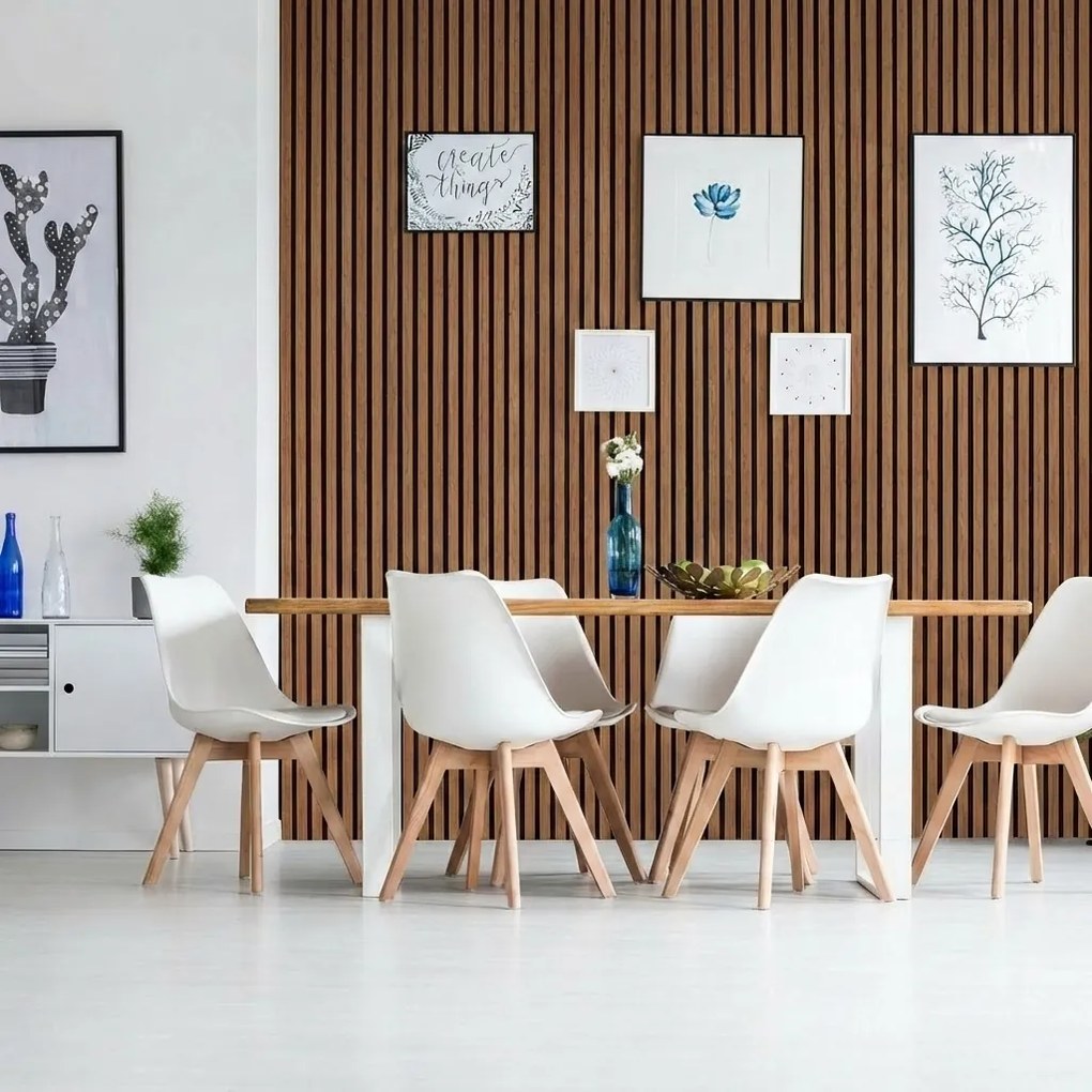 Dřevěný akustický panel, 2400 x 600 mm, B2BP010, zlatý teak