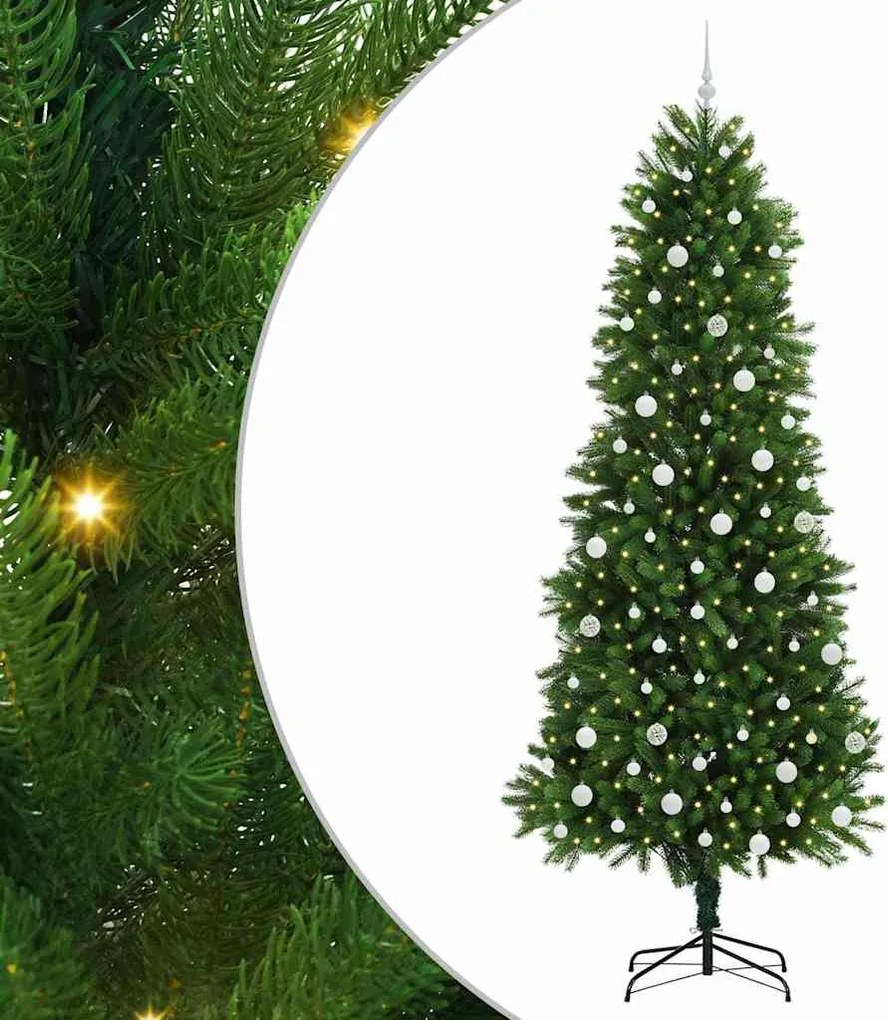 Vánoční stromeček s 300 LED diodami s stojanem Zelená 240 cm PE 3396352