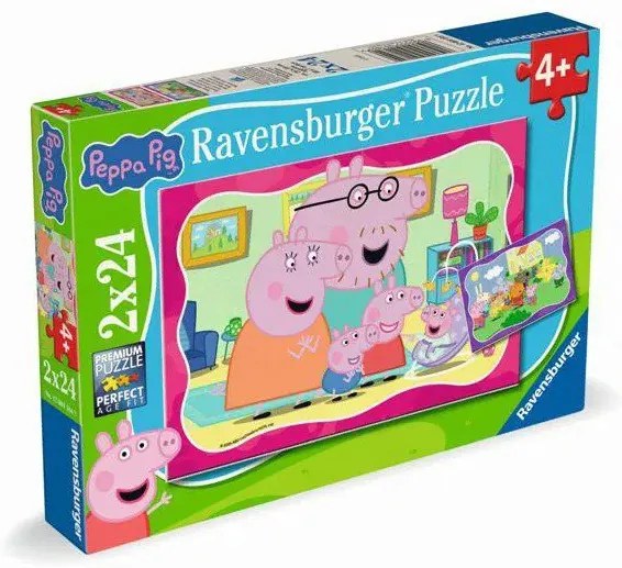 Ravensburger 120041849 prasátko peppa 2 × 24 dílků