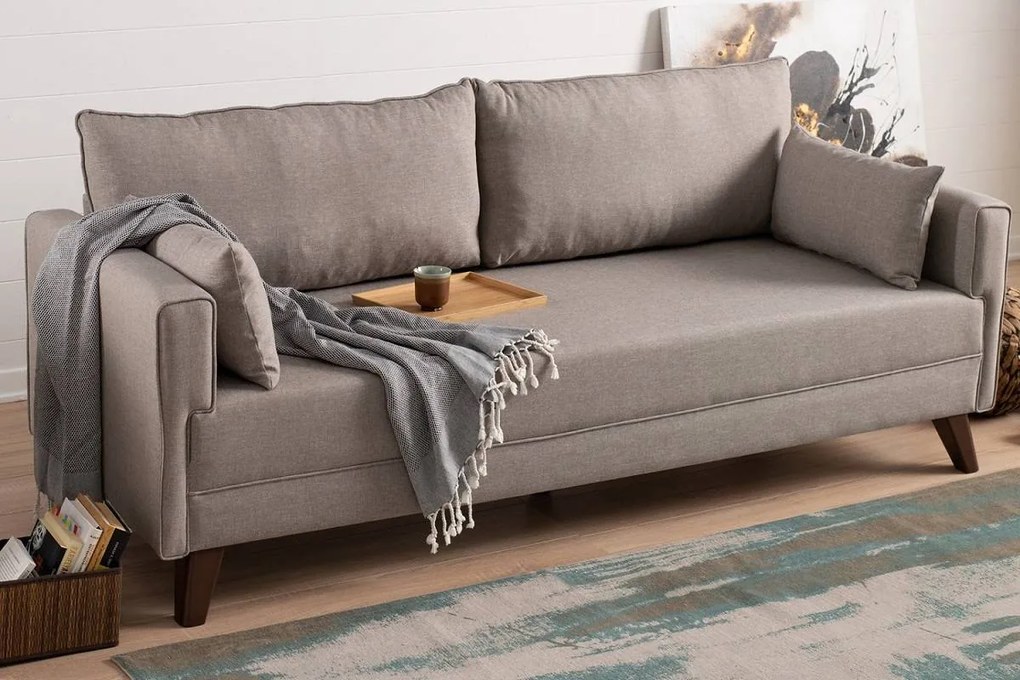 Designová rozkládací sedačka Marisela 208 cm krémová
