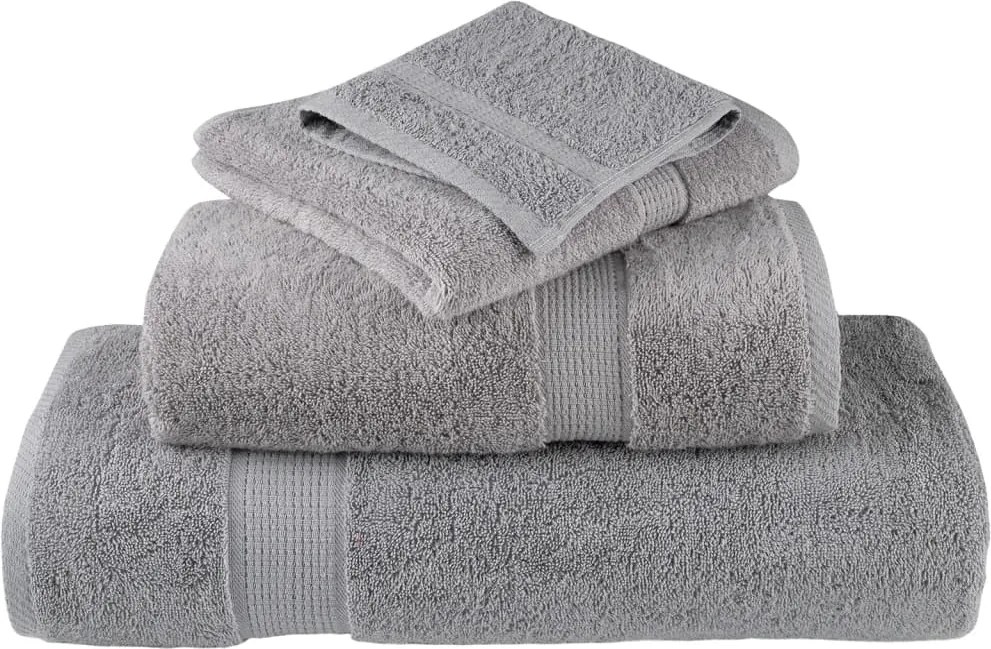 Prémiové ručníky SOLUND 2 ks šedé 100x200 cm 600 g/m² 137317