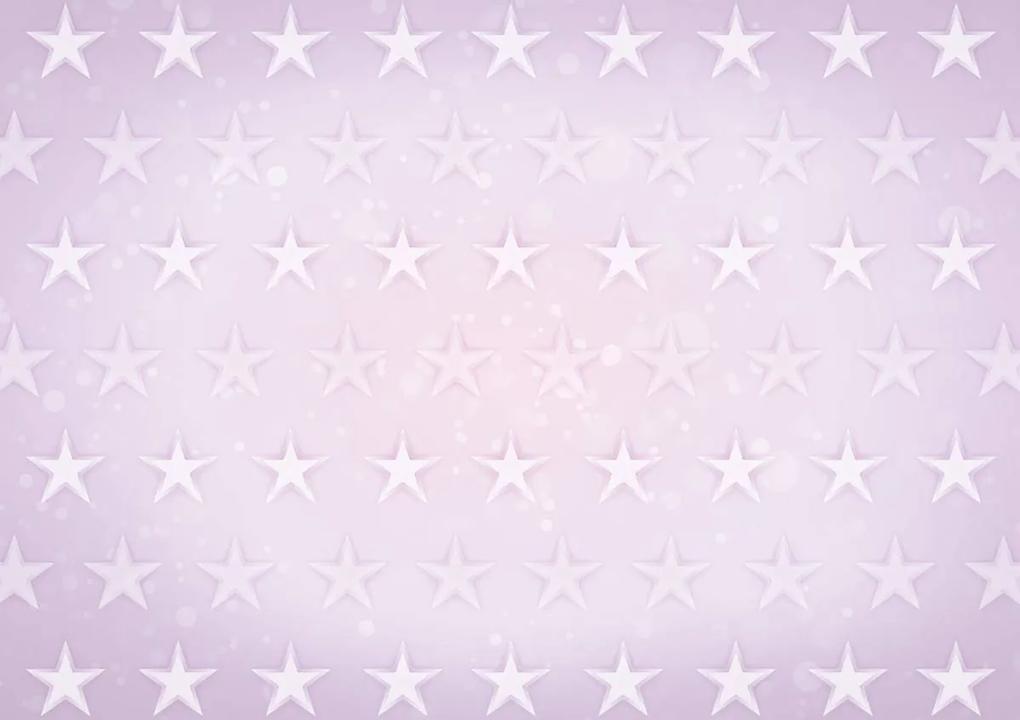 Fototapeta - Hvězdy na růžovém pozadí (254x184 cm)