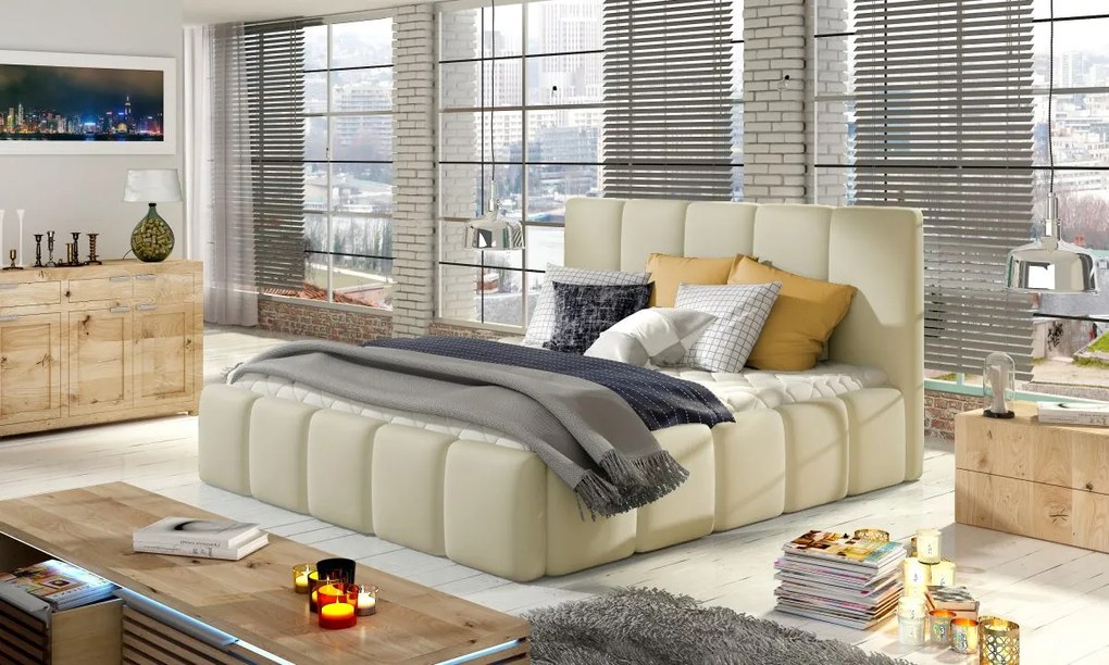 Čalouněná postel EDVIGE - Soft 33 - 180x200cm - s úložným prostorem