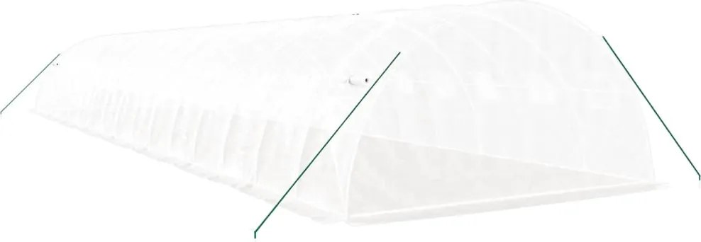 Skleník s ocelovým rámem bílý 64 m² 16 x 4 x 2 m 3188078