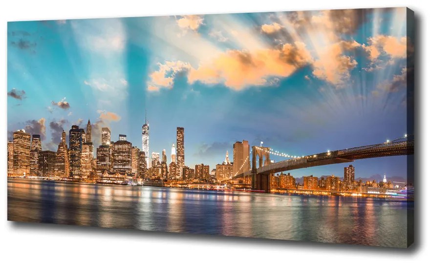Wallmuralia Foto obraz na plátně do obýváku Brooklynský most 100x50