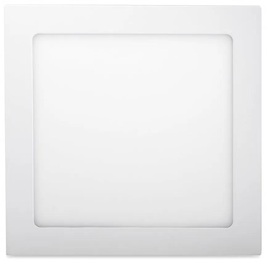 Bílý vestavný LED panel hranatý 225 x 225mm 18W Premium Barva světla Teplá bílá