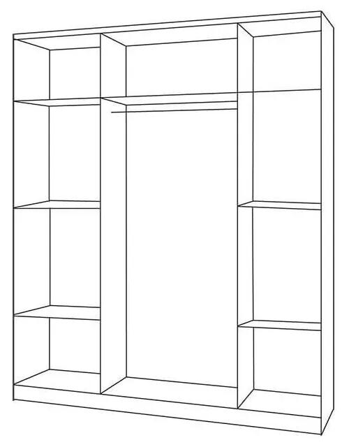 Třídveřová šatní skříň do dětského pokoje SVEN 1, úchytky - šířka 120 cm, bílá