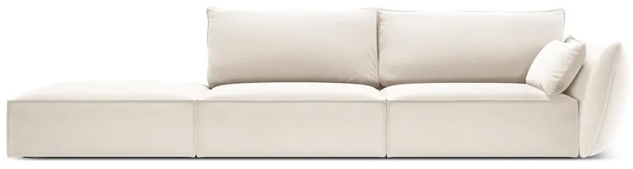 Béžová sametová pohovka pravý roh 264 cm Vanda – Mazzini Sofas
