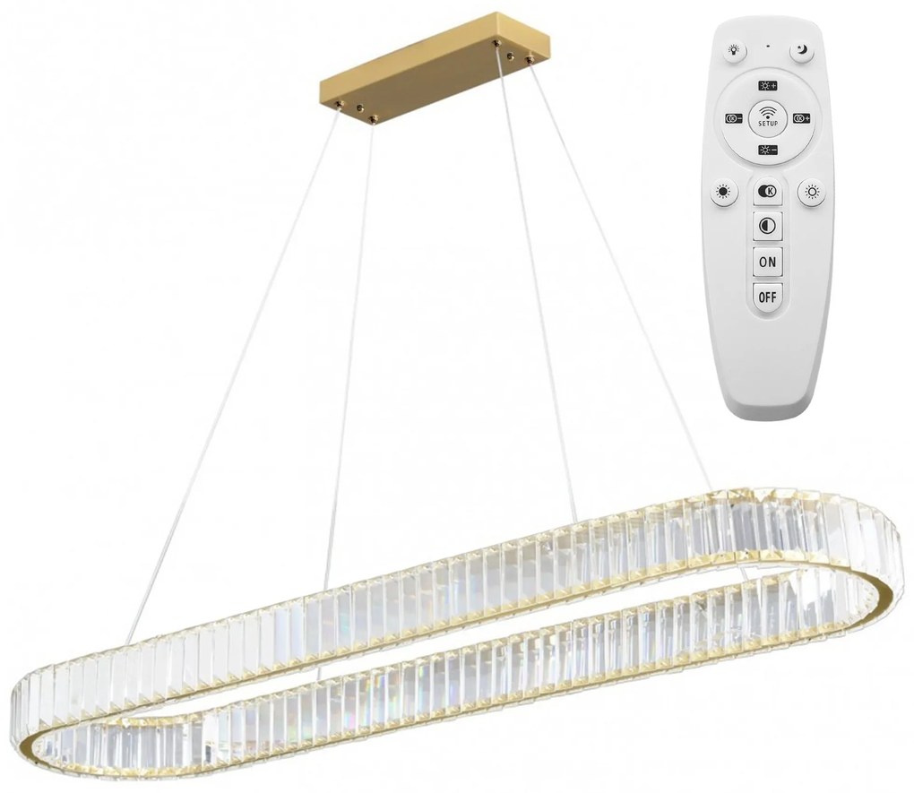 Toolight Toolight, LED stropní svítidlo 100x30 cm, 22W, APP1508-CP, zlatá matná, OSW-06971