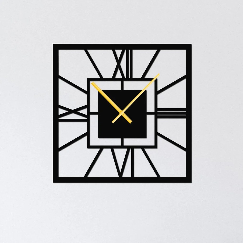 dřevo života Nástěnné hodiny SQUARE Zvolte barvu dekoru: Horský dub, Zvolte velikost hodin (cm): 50x50, Barva ručiček: Černé