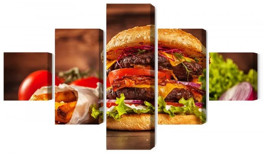 Vícedílný obraz Domácí Hamburger Nedostatek Nedostatek Plátno Canvas 250x150