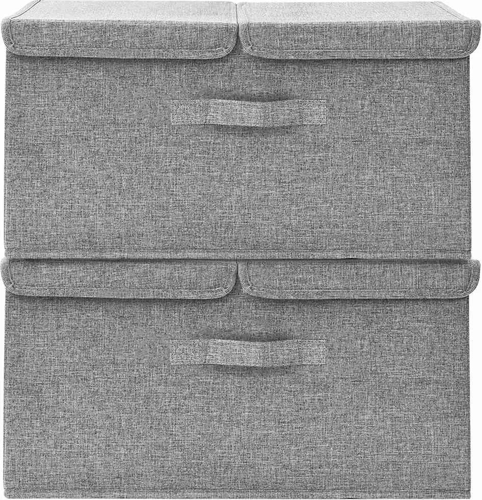 Úložné boxy 2 ks textil 50 x 30 x 25 cm šedé 332915