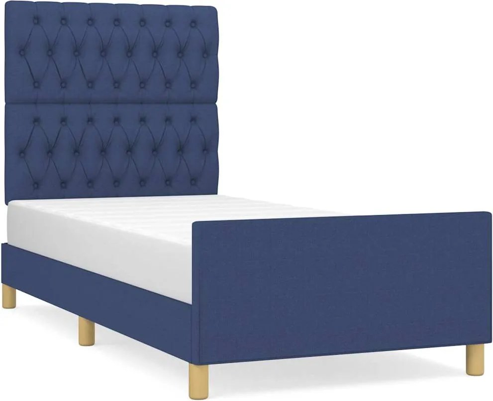 Rám postele bez matrací modrá 100x200 cm textil 3125282