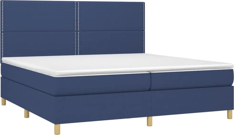 Box spring postel s matrací modrá 200x200 cm textil 3142287