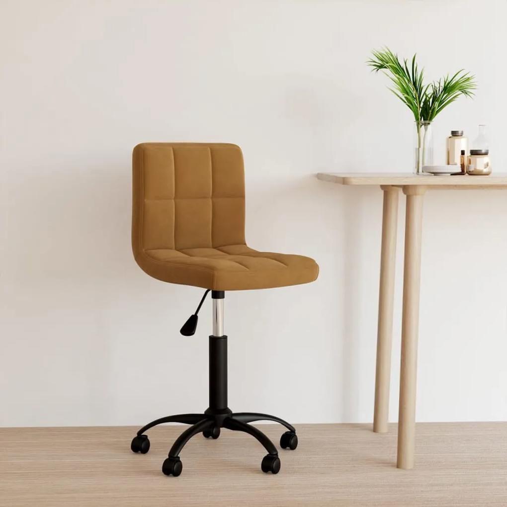 Otočná kancelářská židle hnědá samet - Default Title