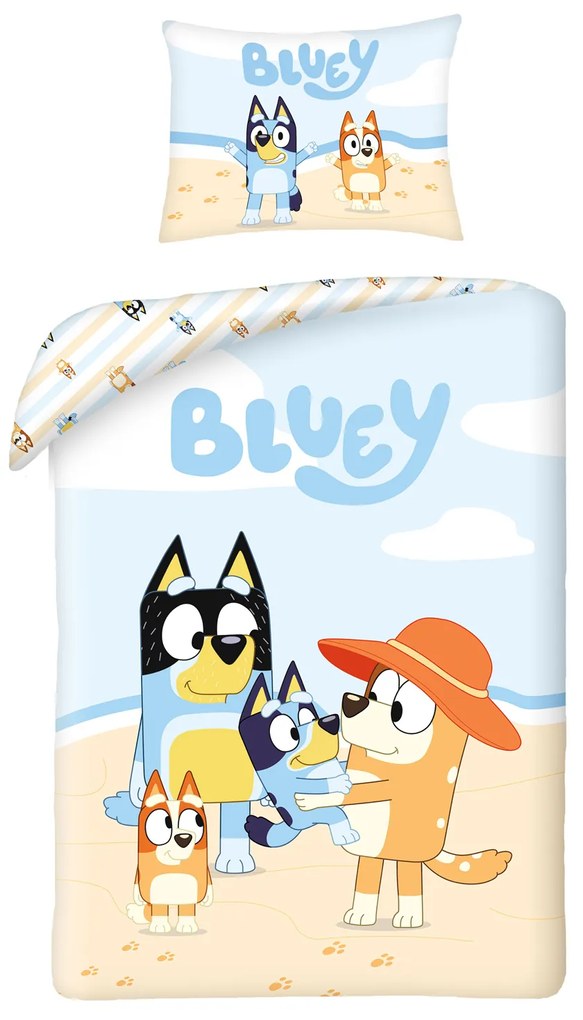 DĚTSKÉ BAVLNĚNÉ POVLEČENÍ BLUEY 140X200 CM, 1KS 70X90 CM VZOROVANÉ