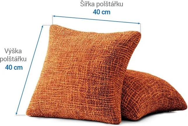 Bielastické potahy GRAFITI NOVÉ cihlové povlaky na polštářky 2 ks (40 x 40 cm)