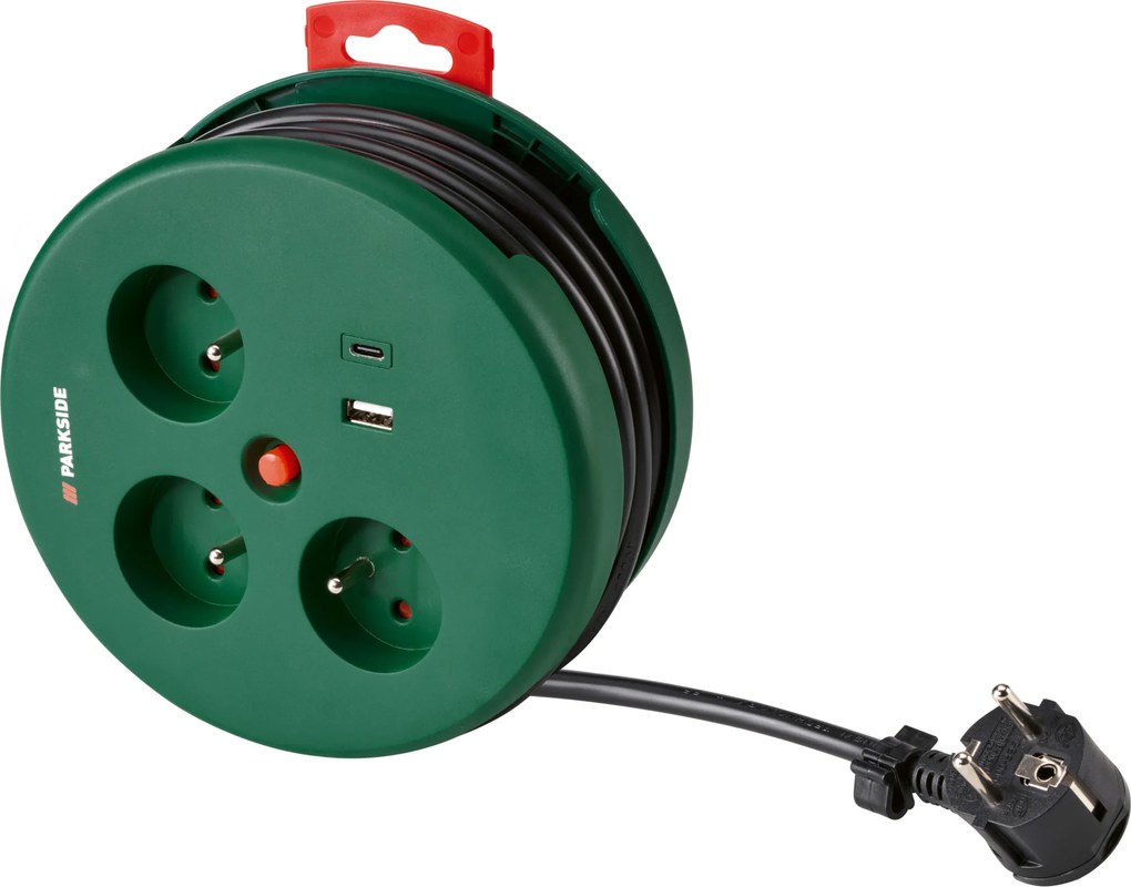 Parkside® Zásuvková kostka / Mini kabelový buben (kabelový buben 3 m)