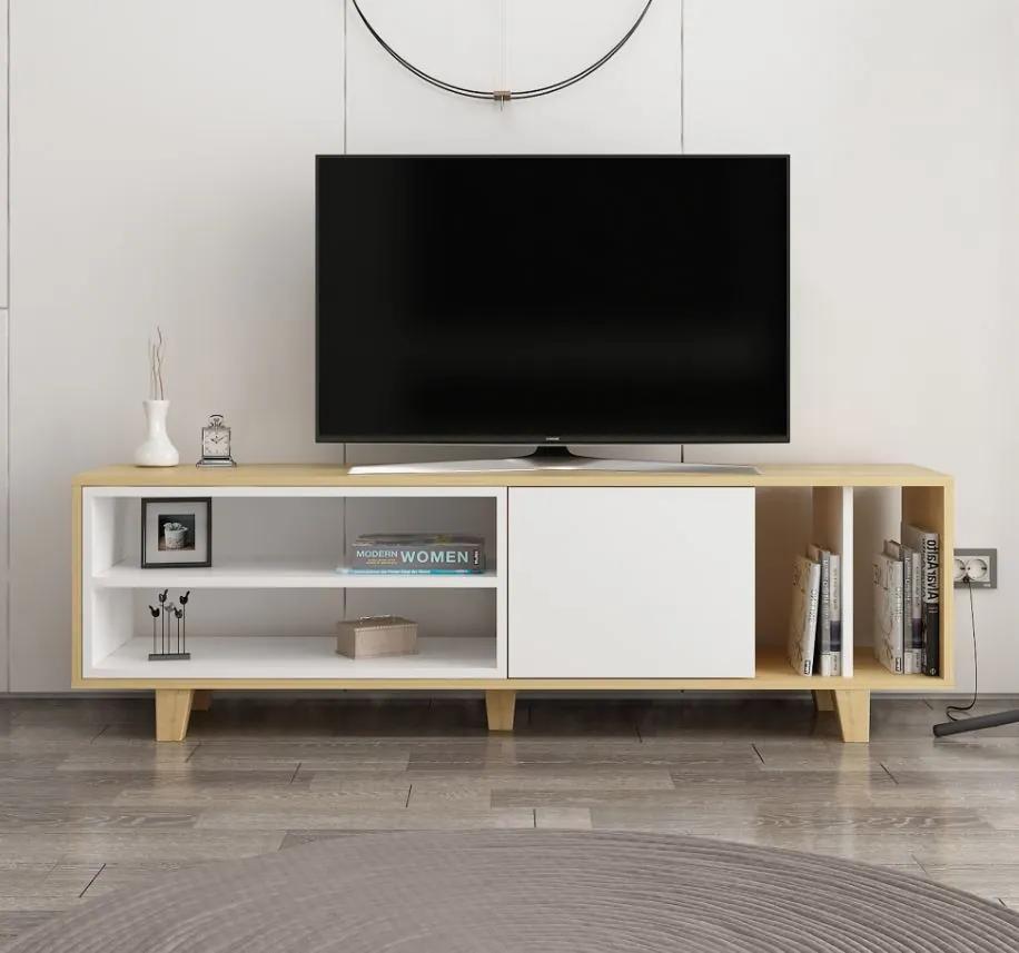 TV stolek Rosmar 160 cm dub/bílý