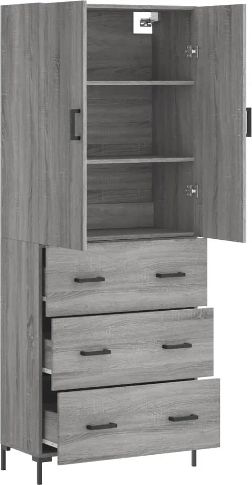 Skříň highboard šedá sonoma 69,5 x 34 x 180 cm kompozitní dřevo 3195849