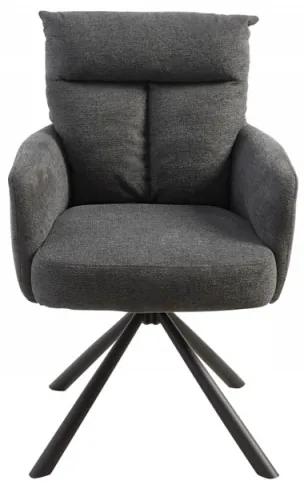 Retro židle Big George tmavě šedá otočná 360/ 42082