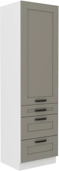 Kuchyňská skříňka LUNA 60 DKS-210 3S 1F korpus: bílá, barva dvířek: světle šedá CLAY