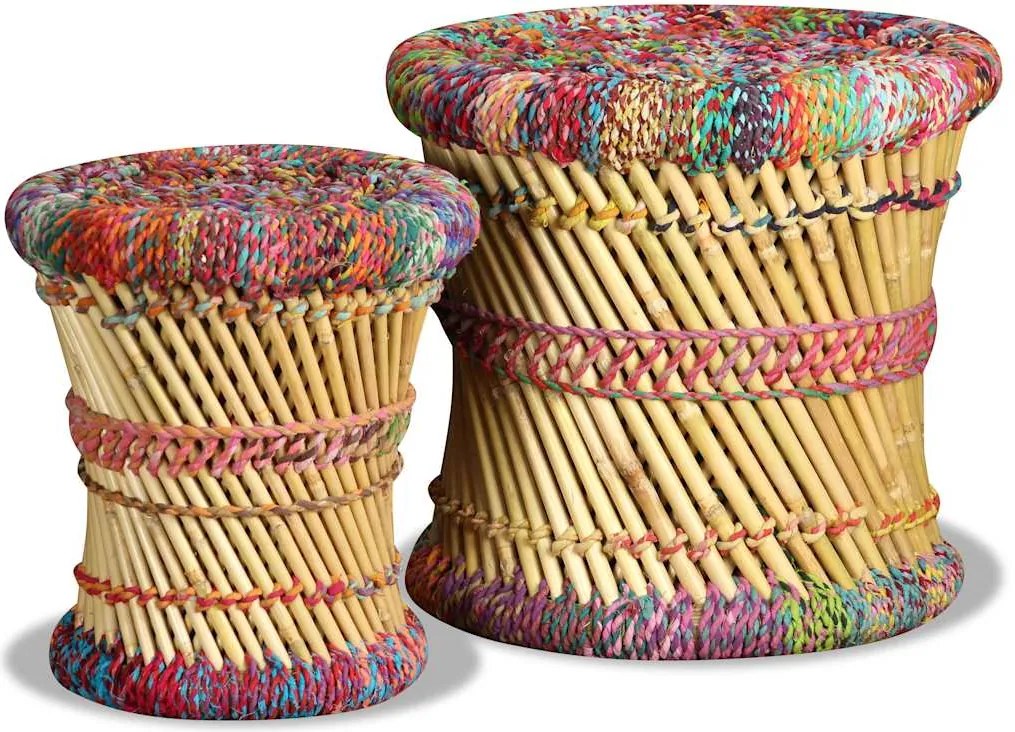 Stoličky chindi design 2 ks vícebarevné bambus 244216